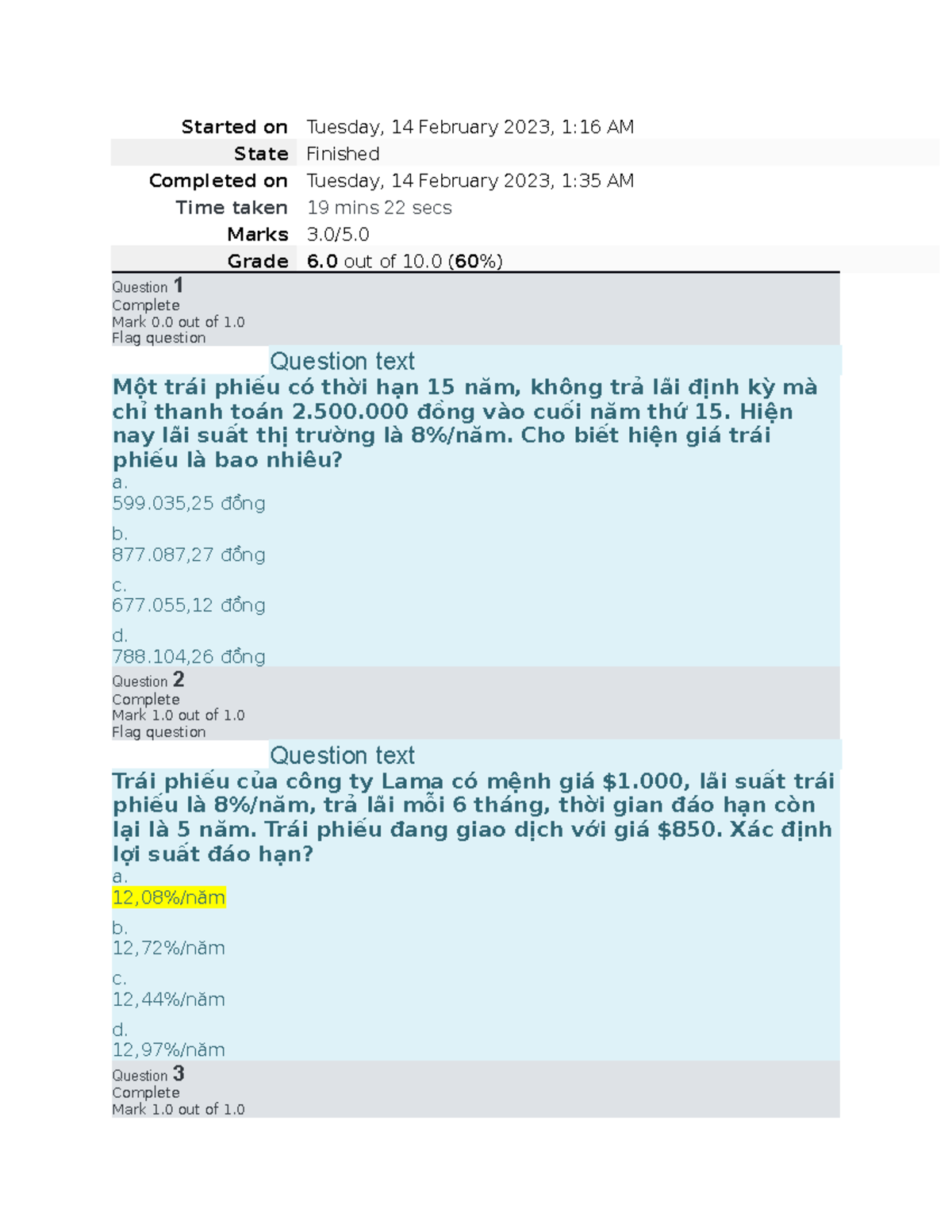 TCDN C5 - TCDN - Started on Tuesday, 14 February 2023, 1:16 AM State Finished Completed on ...