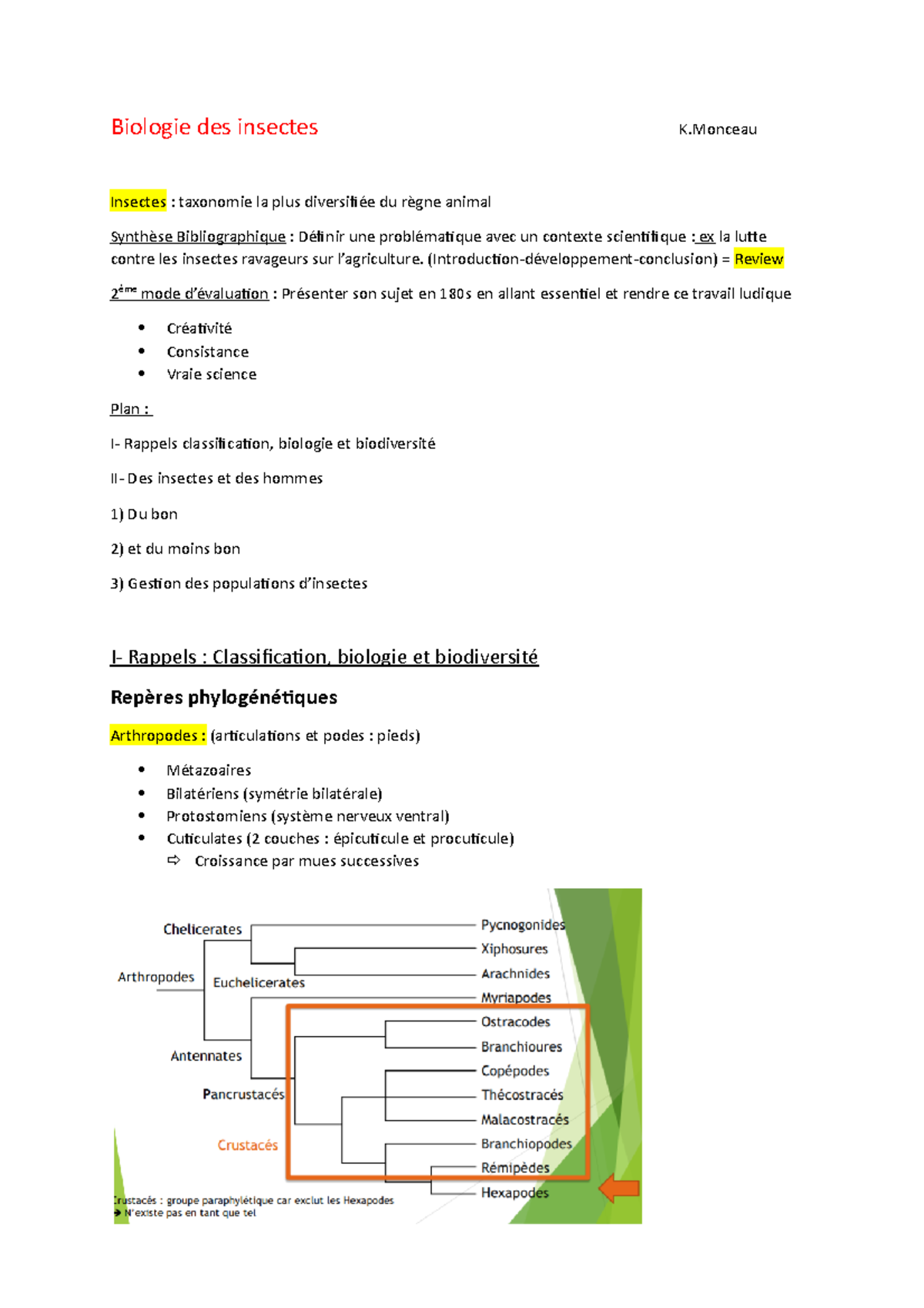 Chapitre 1 : Rappels classification, biologie et biodiversité ...