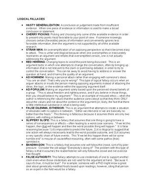 Fallacies of An argument chapter 5 - Fallacies of Argument What is a ...