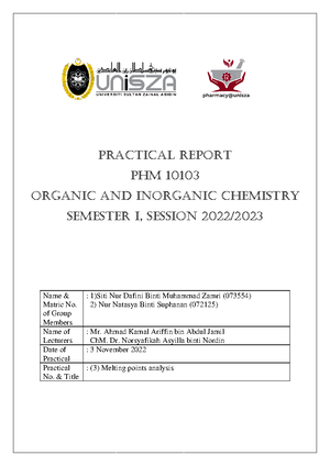 LAB Report 1 Carbohydrates - Qualitative Tests - Biochemistry - UniSZA ...