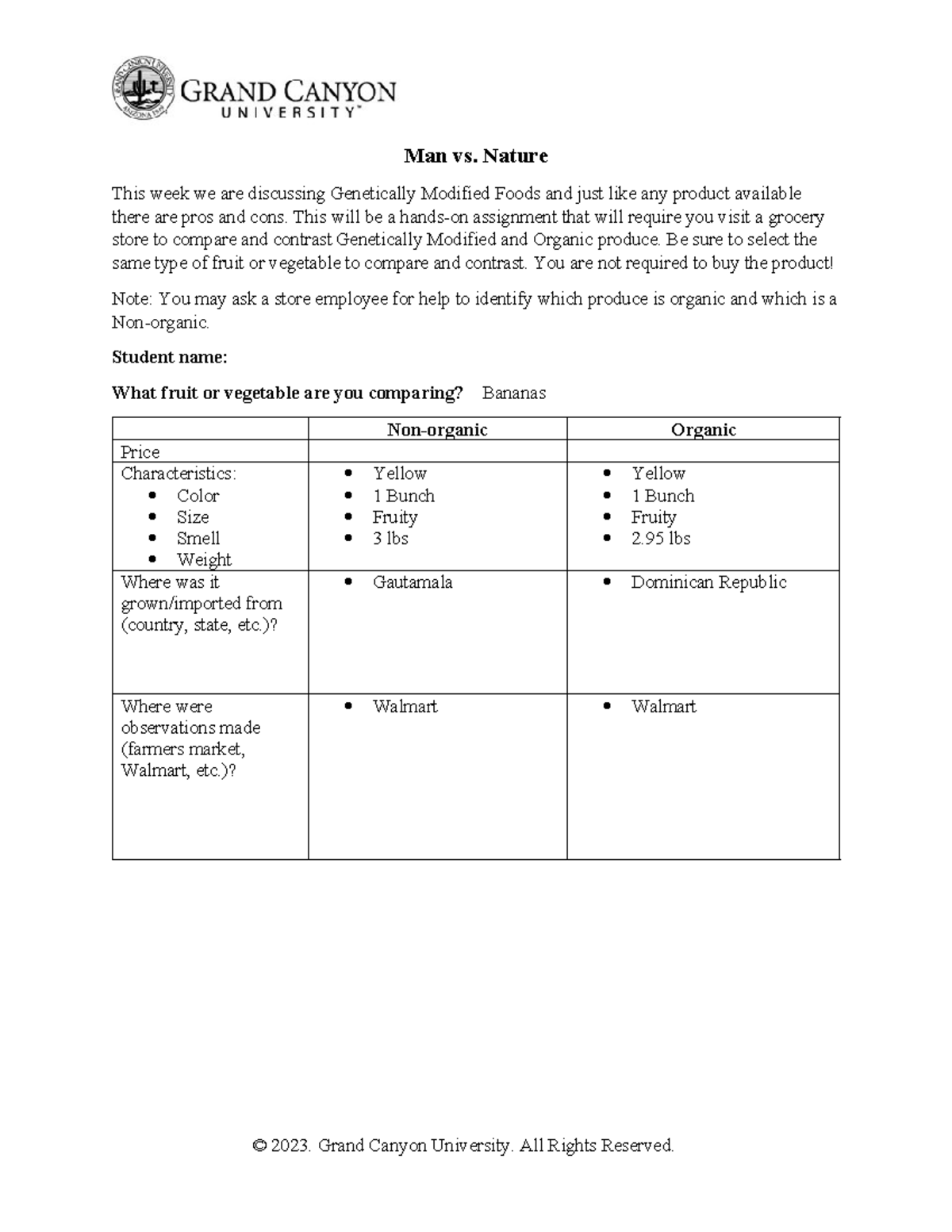 Manvs Nature - Main assignments - Man vs. Nature This week we are ...