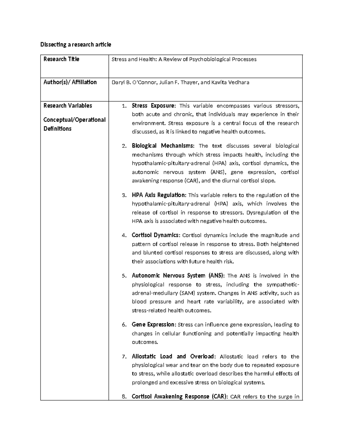 Dissecting a research article - Dissecting a research article Research ...