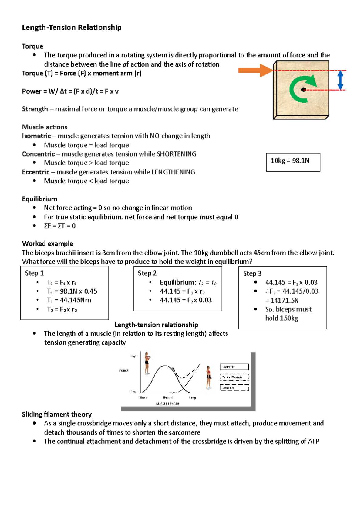 06.10 Length-Tension Relationship - Length-Tension Relationship Torque ...