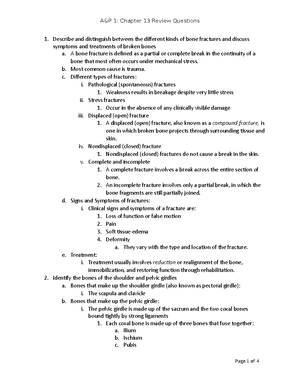 A&P 1 - Quiz 2 Review Questions - Quiz 2 Review Ch. 14 Know the ...