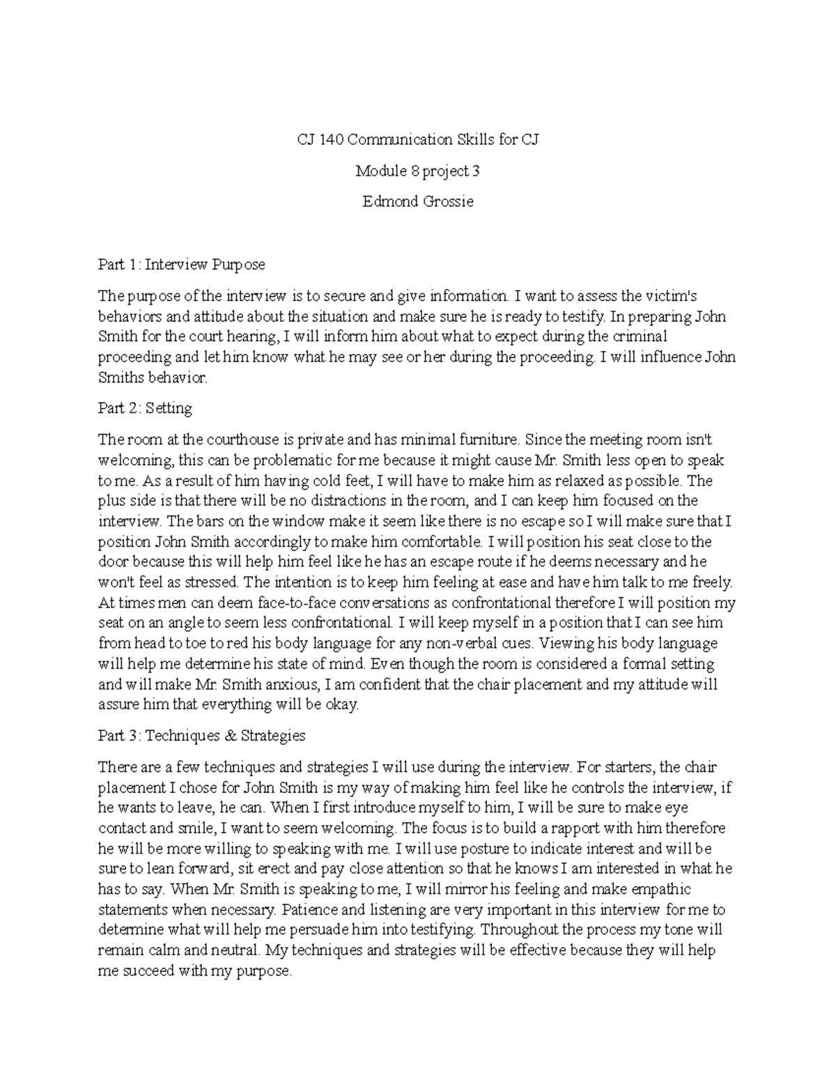 Project 3 - ..... - CJ 140 Communication Skills for CJ Module 8 project ...