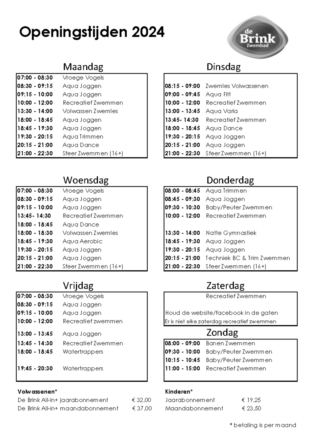 Openingstijden-2024 - Jsjsje - Openingstijden 2024 Maandag Dinsdag 07: ...