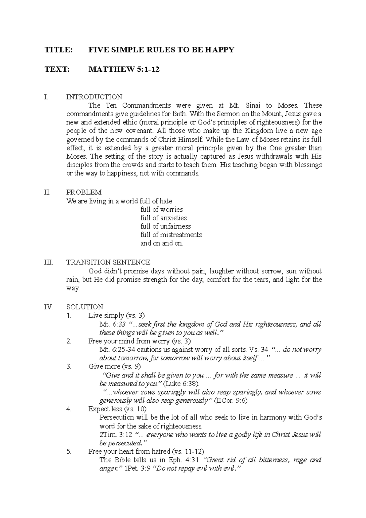 Five simple rules to be happy-message - Principles of taxation 1 - Studocu