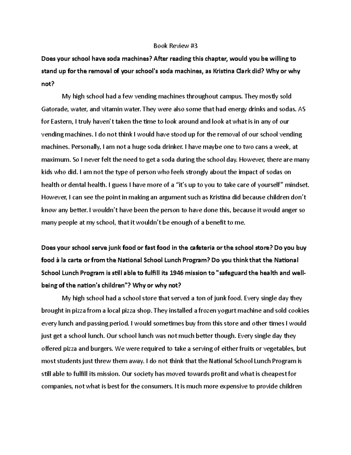 HLED 202 Book Review 3 Assignment Book Review Does Your School Have hled-202-book-review-3-assignment-book-review-does-your-school-have