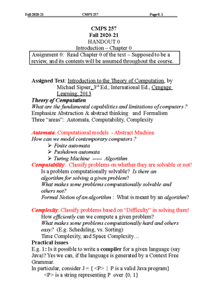 Practice Exercises Set 1 - American University of Beirut Department of Computer Science CMPS 211 ...
