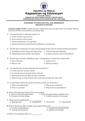 HOPE Quarter 1 Module 1 - Grade: 11 - Health Optimizing Physical ...