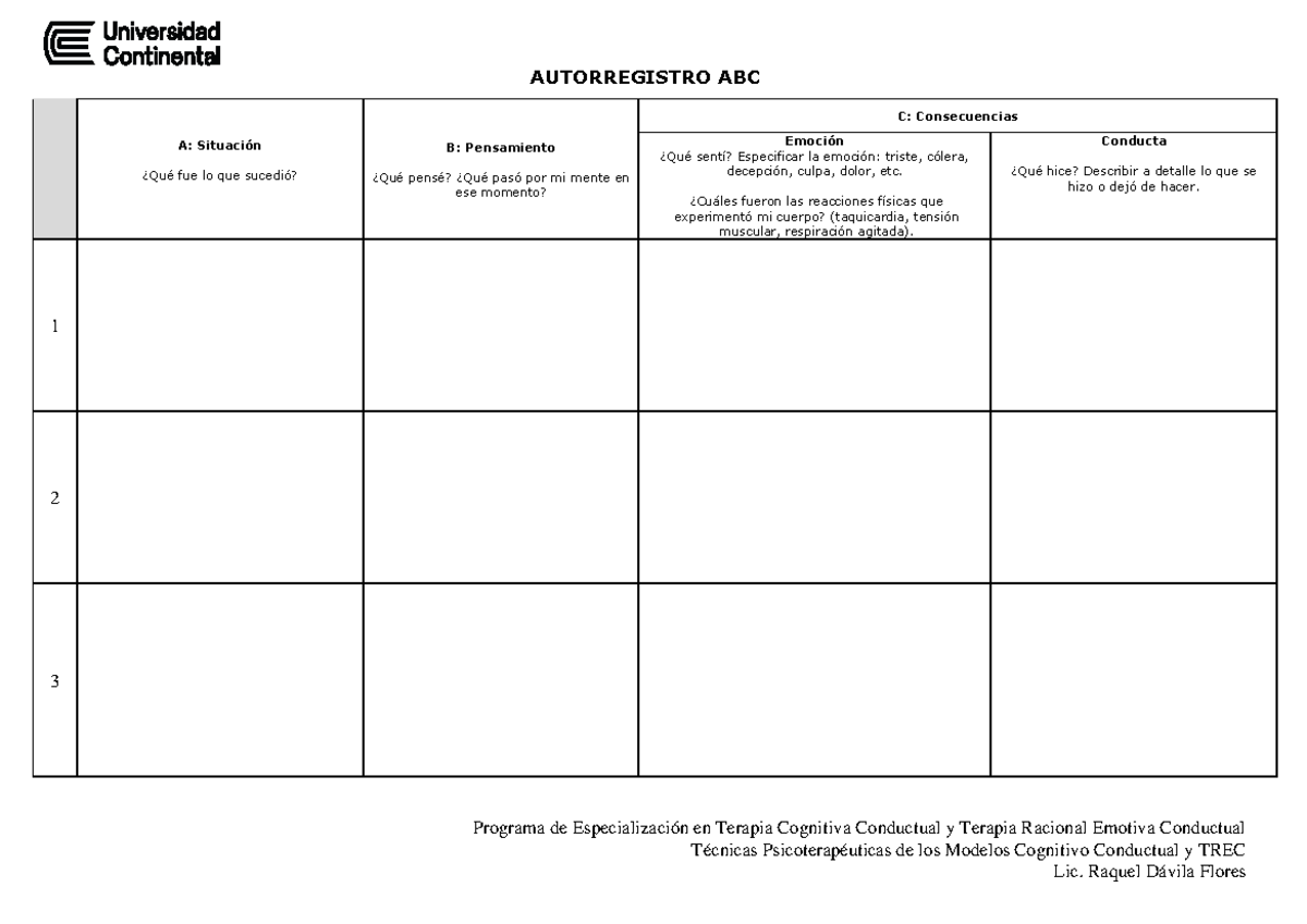 Registro ABC - Programa de Especialización en Terapia Cognitiva ...