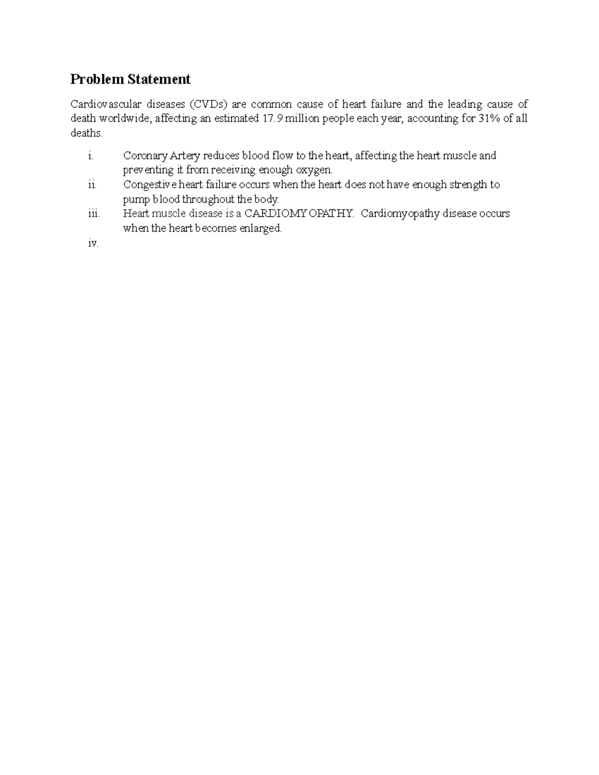 Problem Statement - sazas - Problem Statement Cardiovascular diseases ...