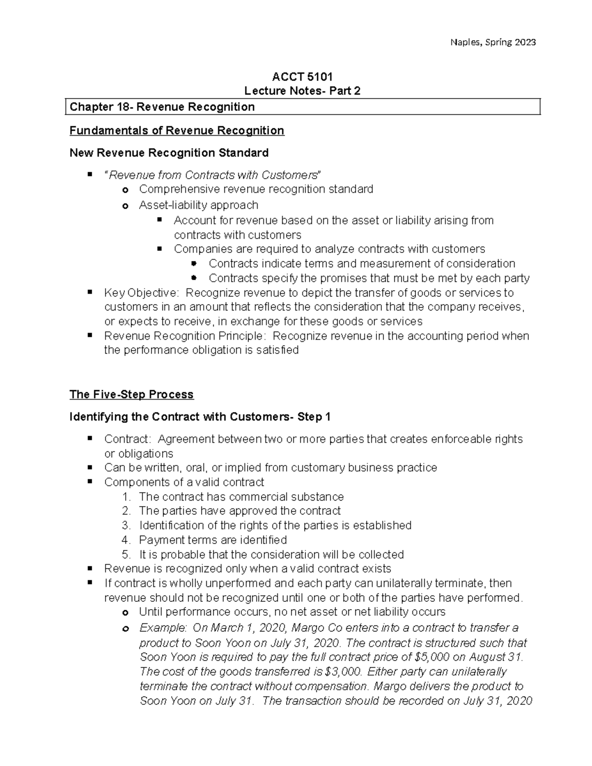 ACCT 5101 Spring 2023 Notes- Part 2 - ACCT 5101 Lecture Notes- Part 2 ...