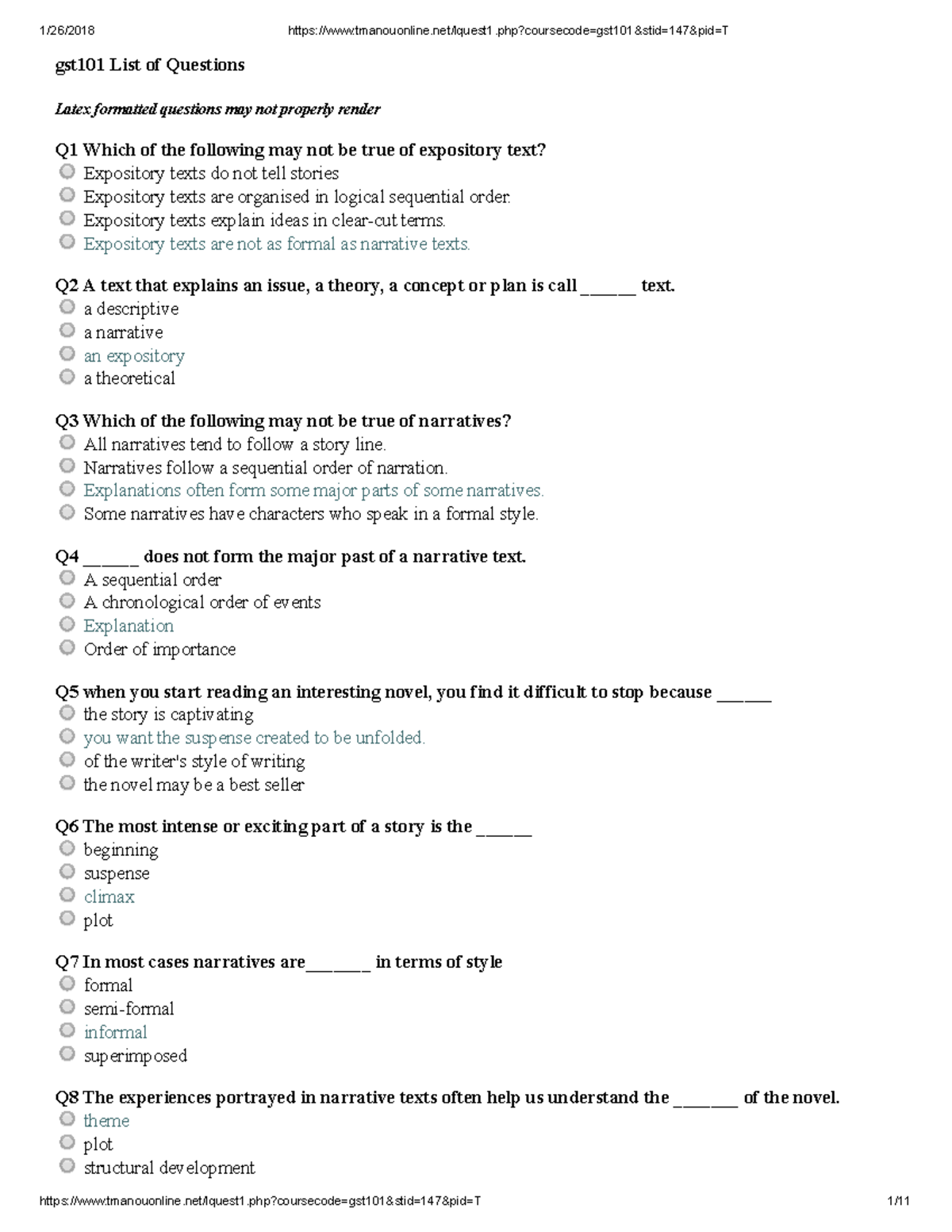 GST101 2018 - I Nedd the summary - gst101 List of Questions Latex ...