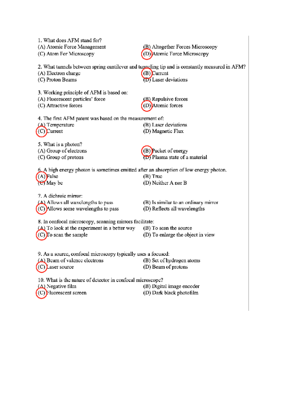 Exam on Microscopy - Biomaterials - Studocu
