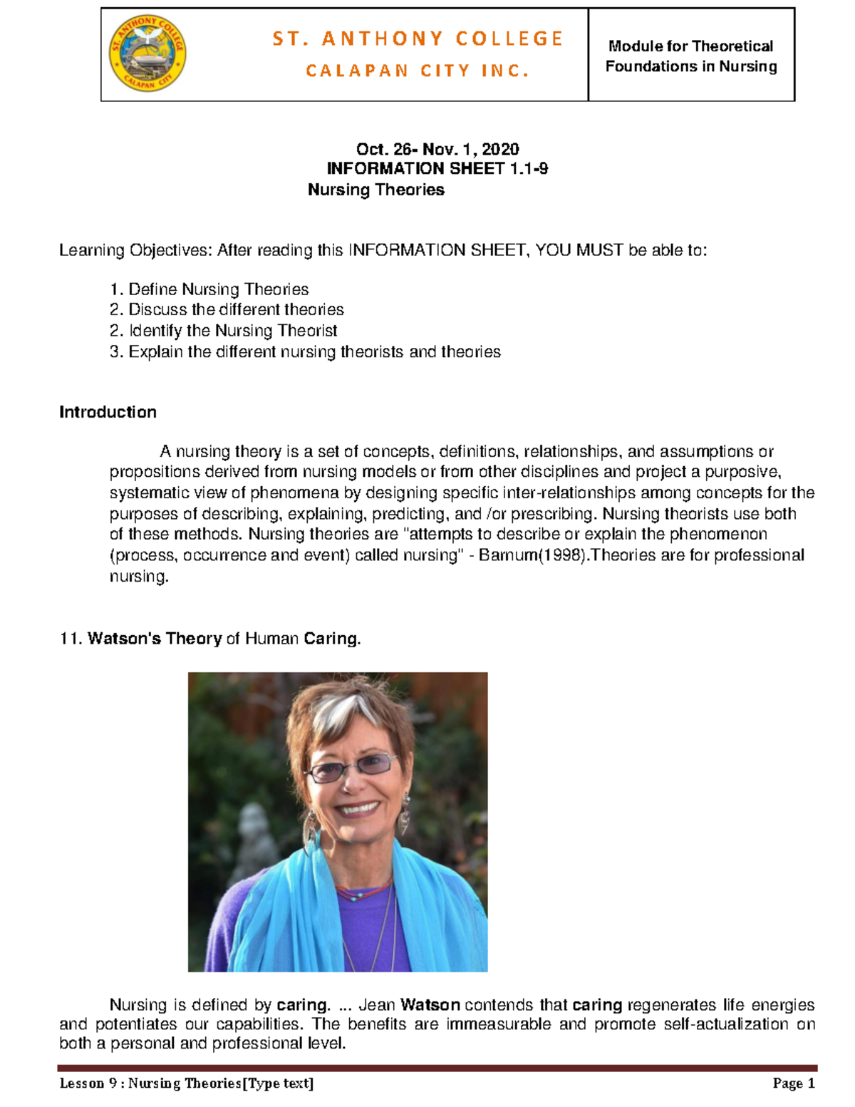 TFN Info Sheet 1.1-9 for VLE pdf - Module for Theoretical Foundations ...