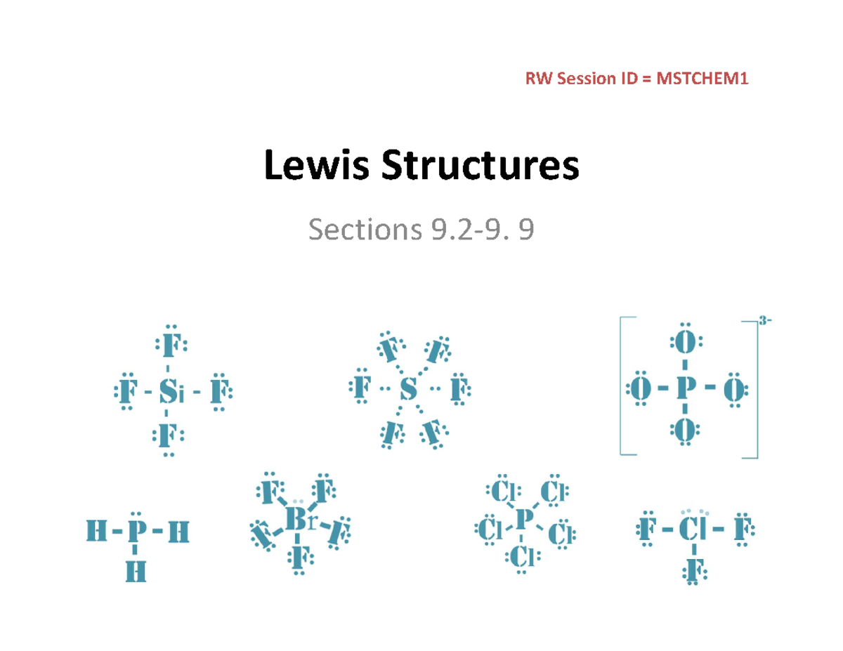 06-Lewis Structures - A lecture about the lewis structure - Lewis ...