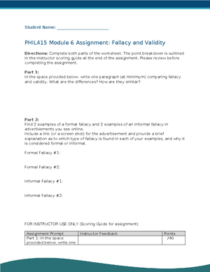 PHIL415 Module 6 Worksheet - Student Name: Sara Guerra_ PHIL415 Module ...