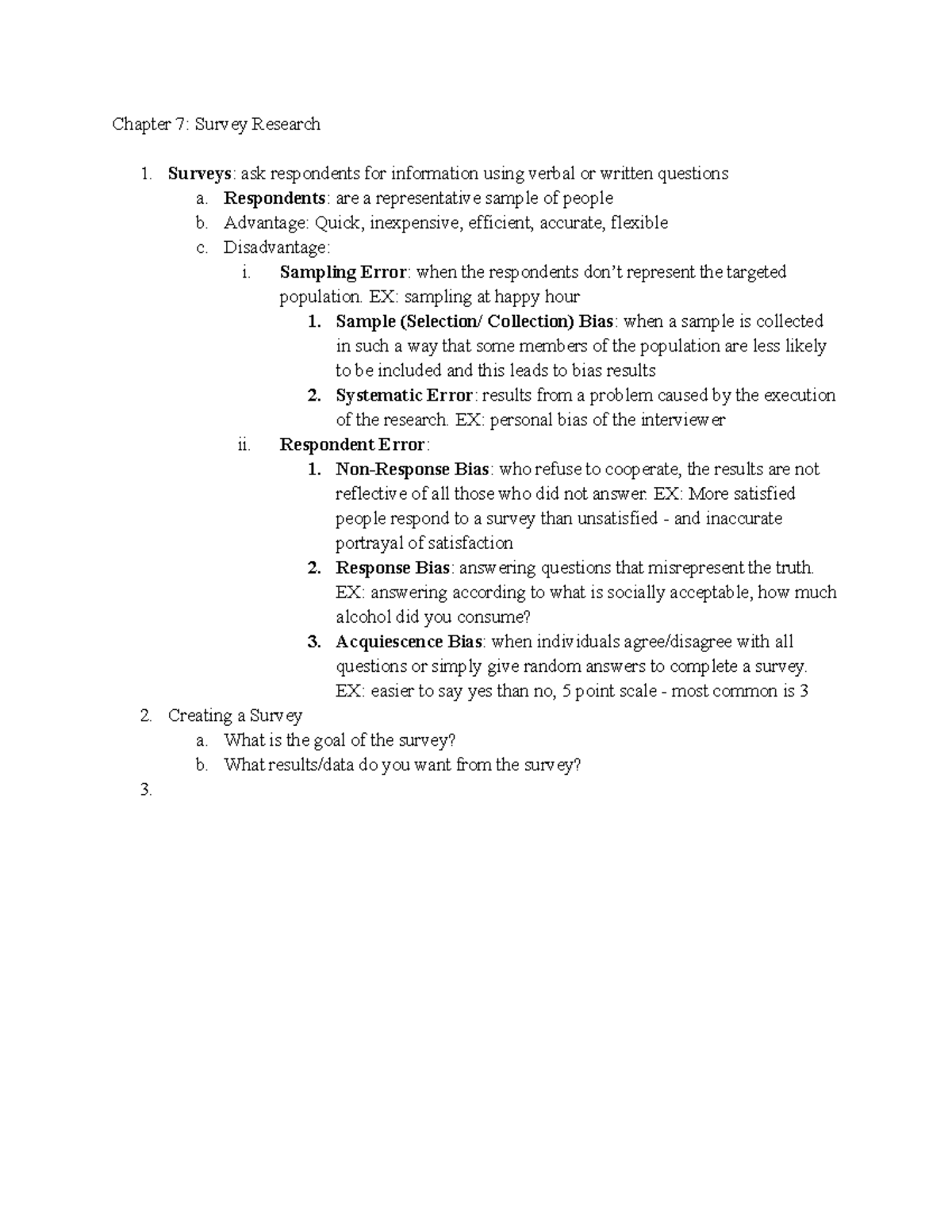 Ch 7 Survey Research - Lecture notes Ch 7 - Chapter 7: Survey Research ...