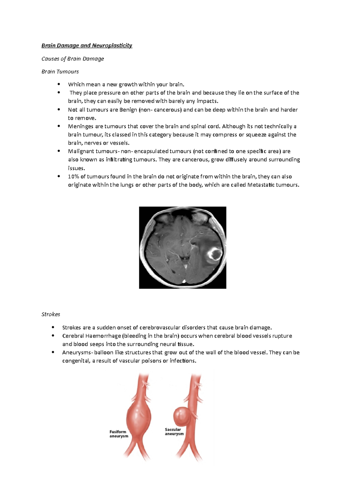 Brain Damage - Lecturer Derek Larkin - PSY2115 - EdgeHill - Studocu