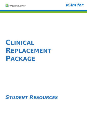 VSim Clinical Packet Jennifer Hoffman - CLINICAL REPLACEMENT PACKAGE ...
