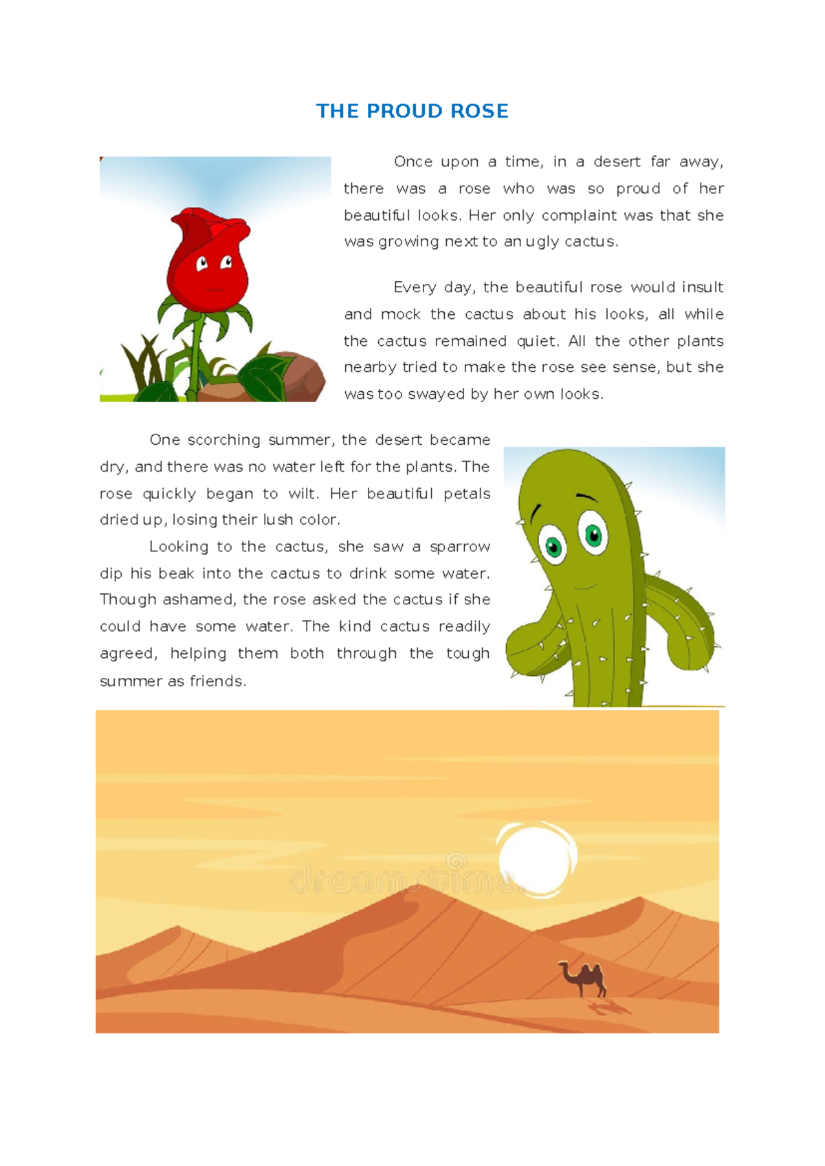 THE Proud ROSE Printable - THE PROUD ROSE Once upon a time, in a desert ...