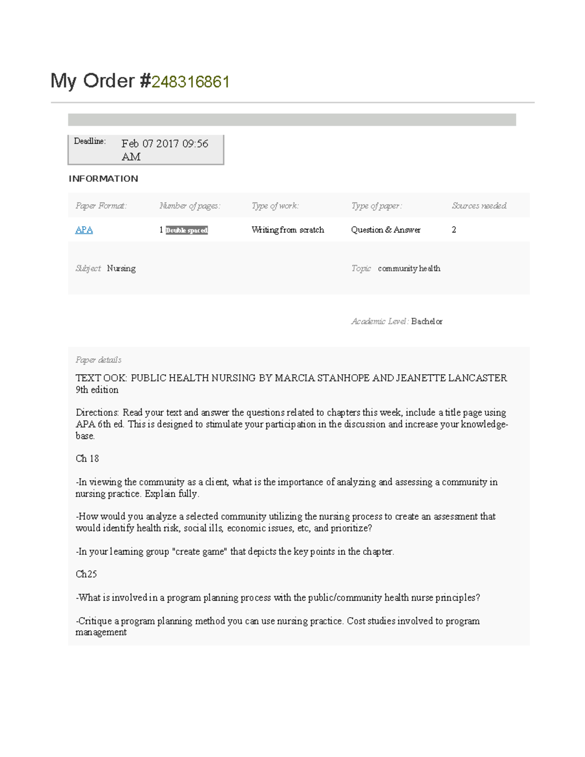 #248316861 - Best Grades Ever - My Order # 248316861 Deadline: Feb 07 ...