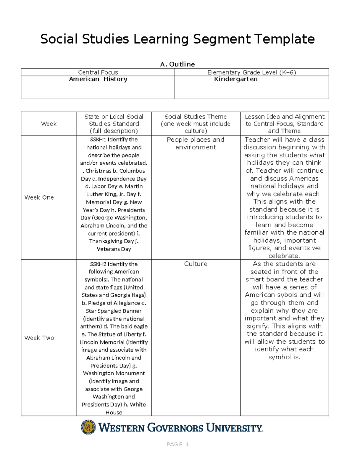 C104 task 1 - task 1 passed - Social Studies Learning Segment Template ...