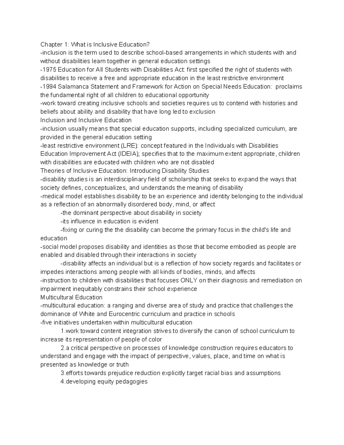 Chapter 1 What is Inclusive Education Textbook Foundation and ...