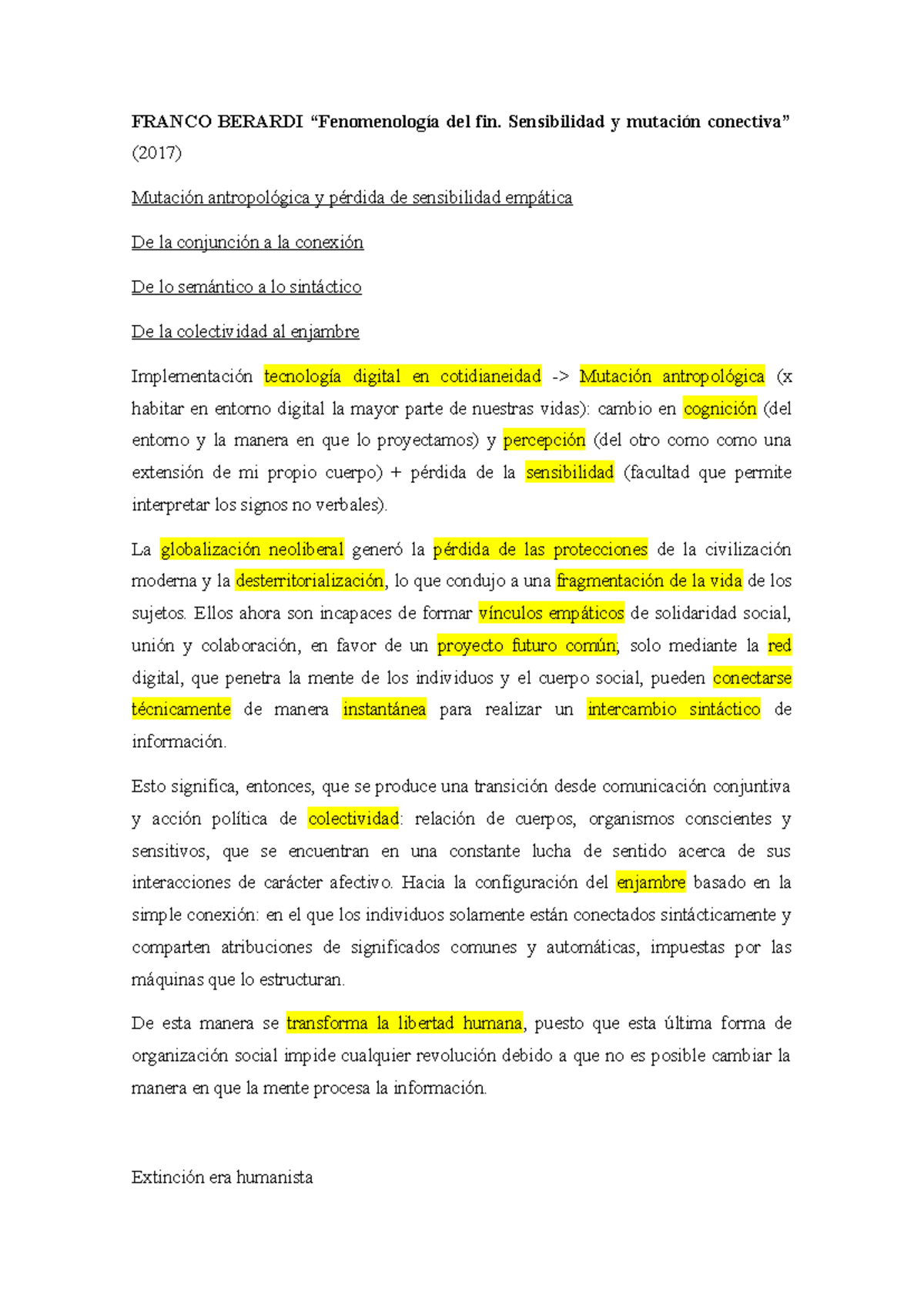 Franco Berardi - FRANCO BERARDI “Fenomenología del fin. Sensibilidad y mutación conectiva” (2017 ...