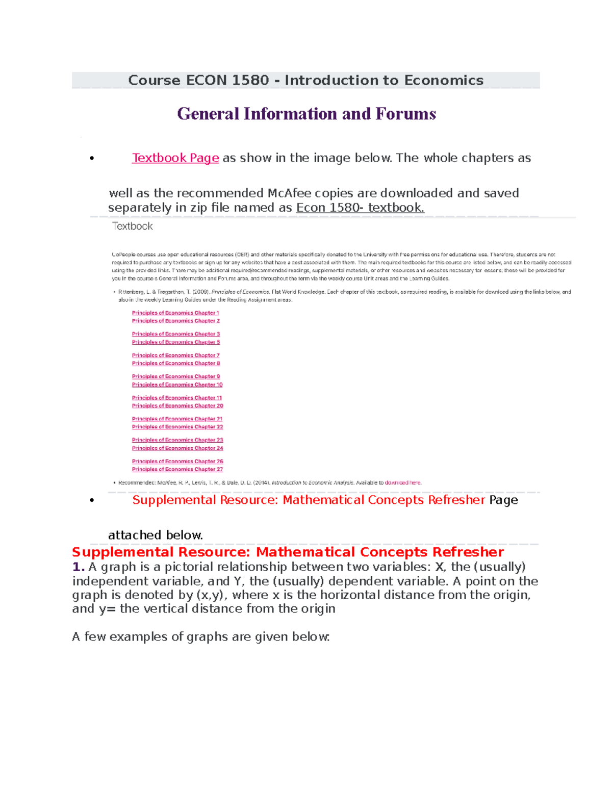 Study Guides-Week one Course ECON 1580 - Course ECON 1580 ...