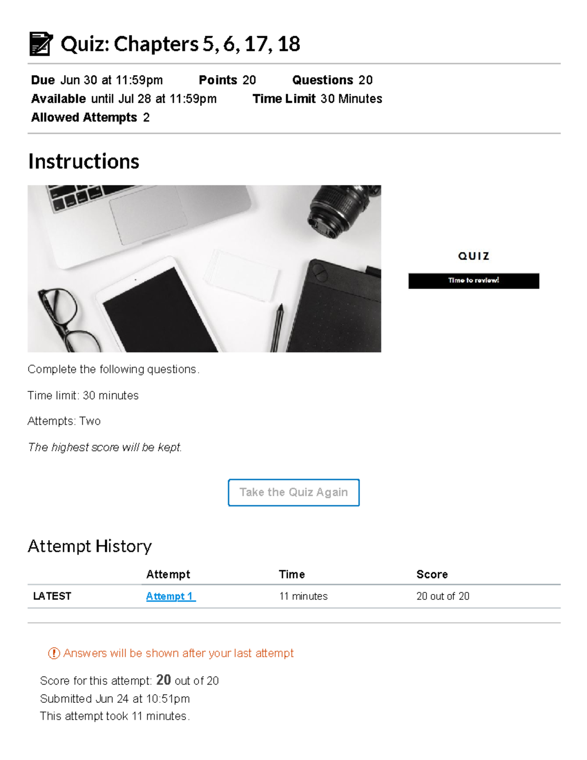 Quiz Chapters 5, 6, 17, 18 - ៧ Quiz: Chapters 5, 6, 17, 18 Due Jun 30 ...