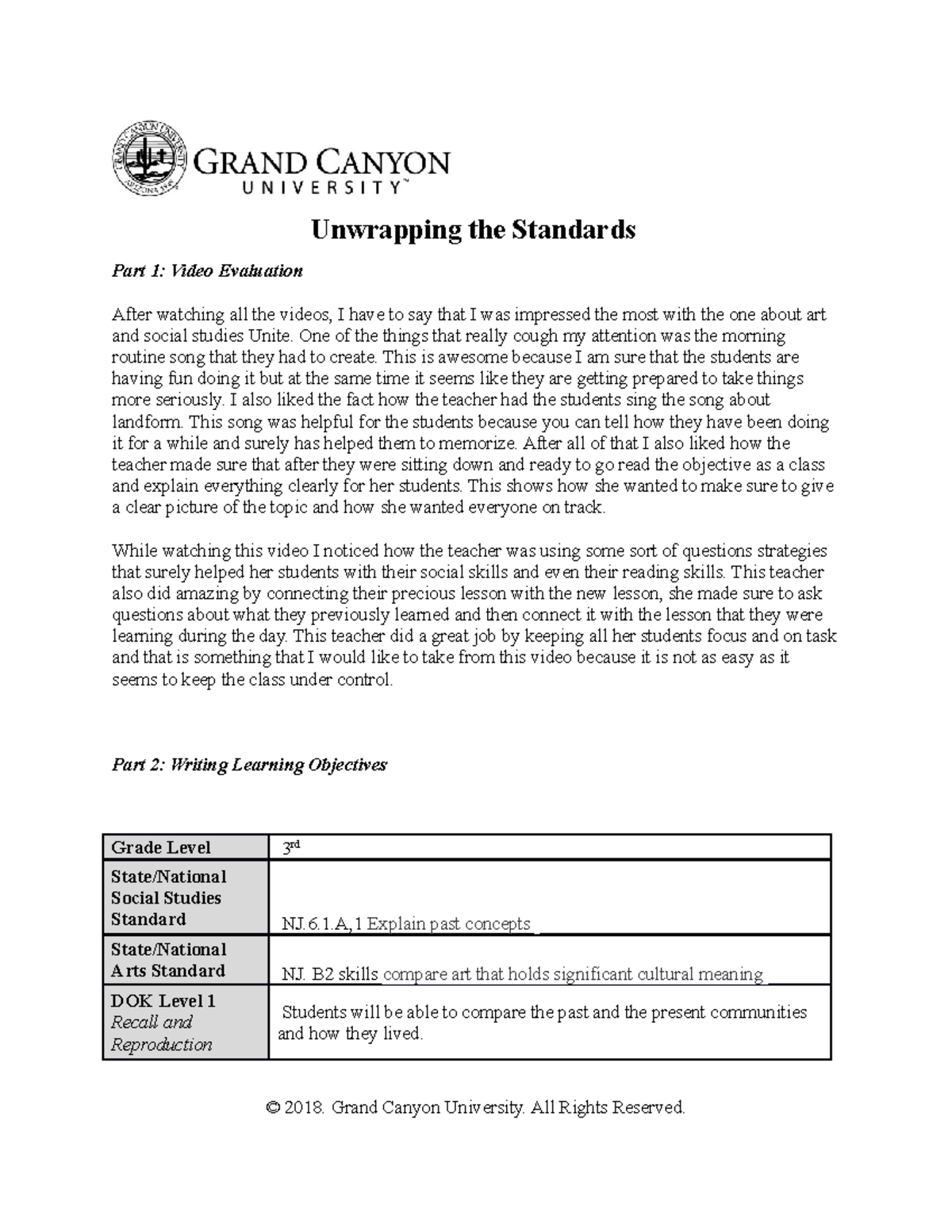 ELM 351 T1 Unwrapping the Standards Chart - Unwrapping the Standards ...