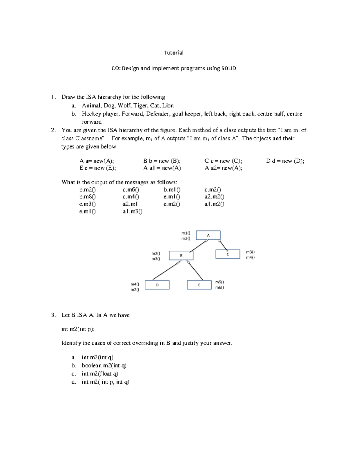 Assign 3 It Is Object Oriented Warning Tt Undefined Function 32 Tutorial Co Design And