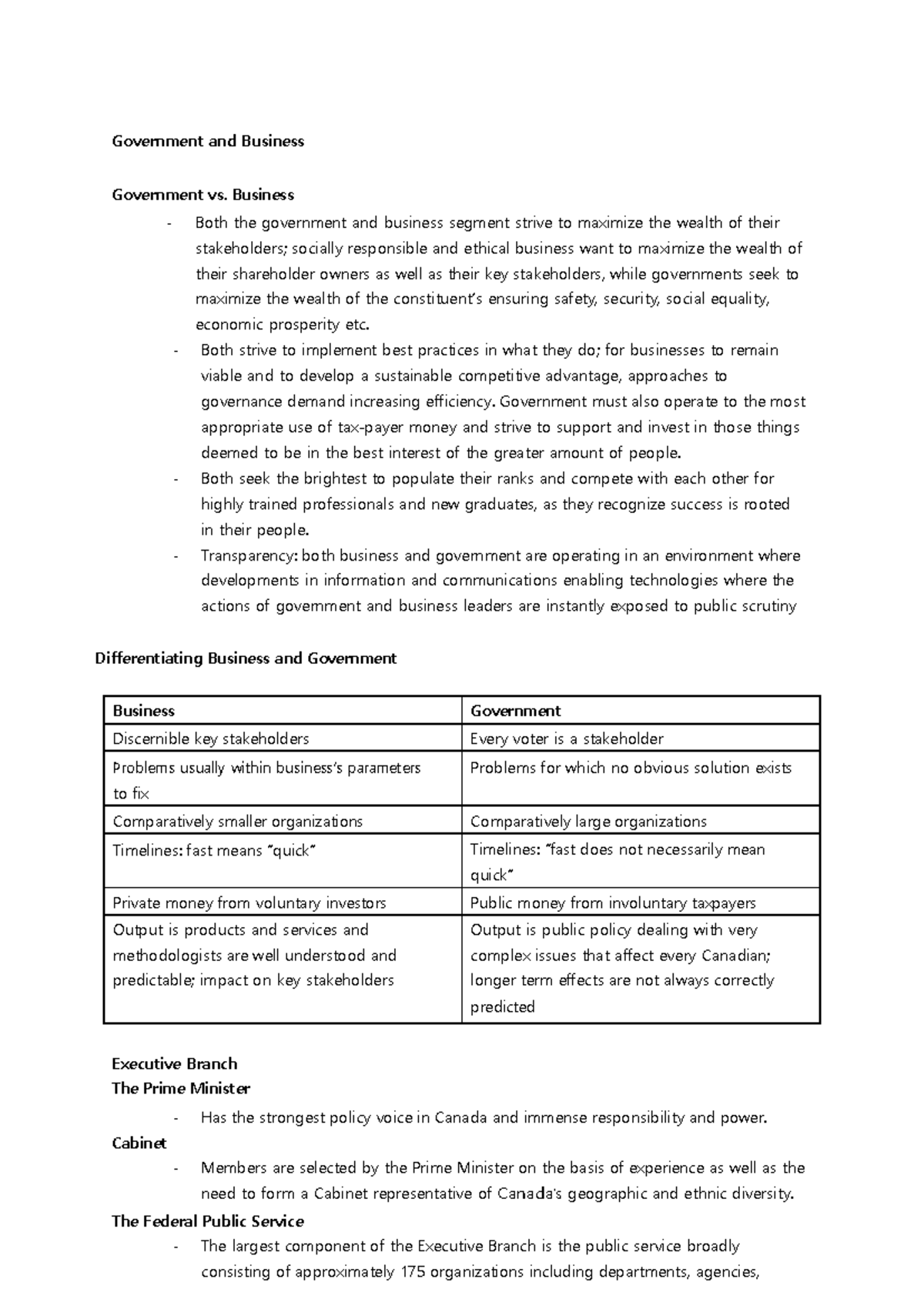 Government and Business - Government and Business Government vs ...