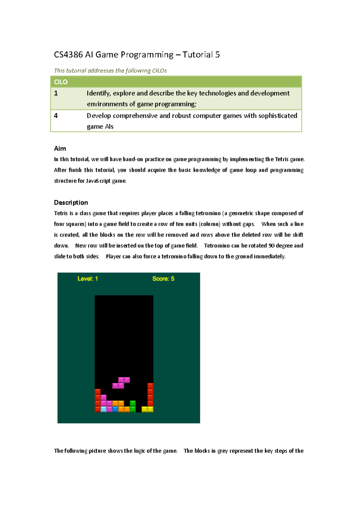 1617 tut5-1 - CS4386 AI Game Programming – Tutorial 5 This tutorial ...