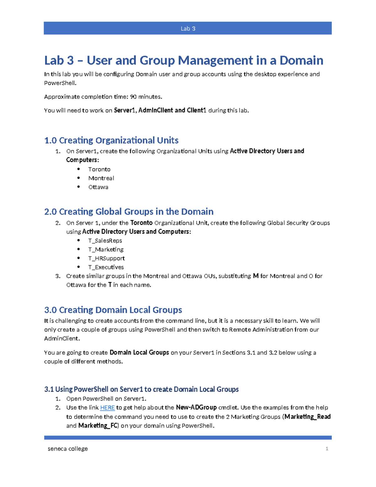 Lab 3 - User and Group Management - 2 - Lab 3 – User and Group ...