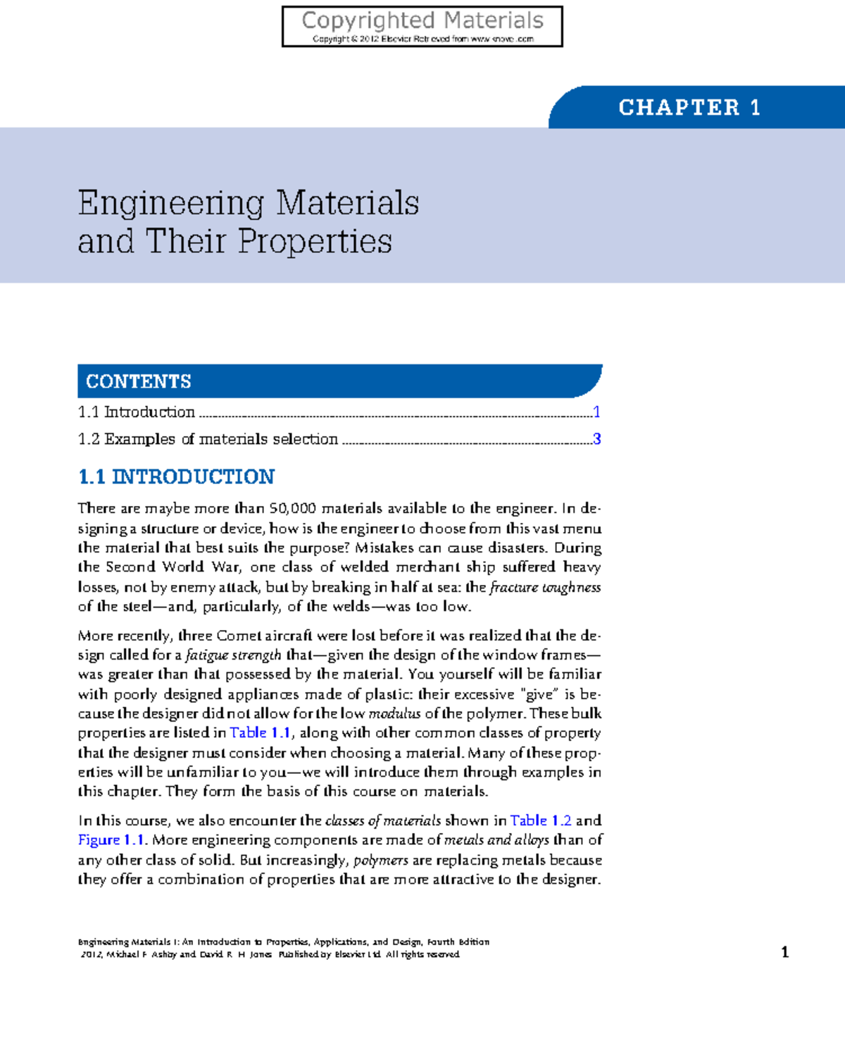 Engineering Materials and Their Properties - C H A P T E R 1 ...