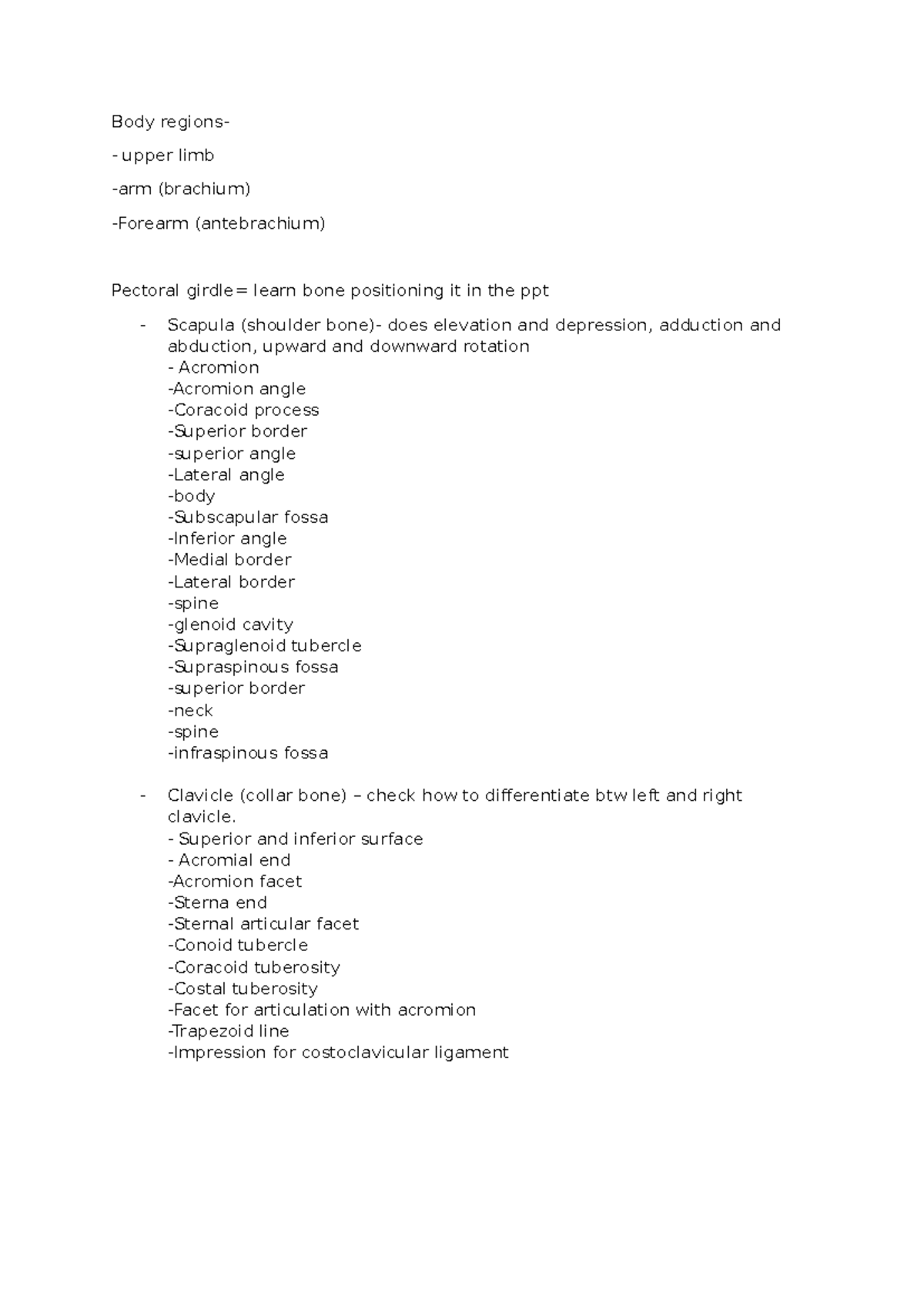 Osteology of pg and ul - Body regions- upper limb -arm (brachium ...