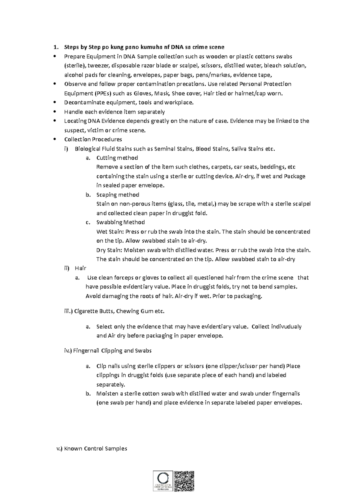 Answer-DNA- Question - Forensic DNA - Steps by Step po kung pano kumuha ...