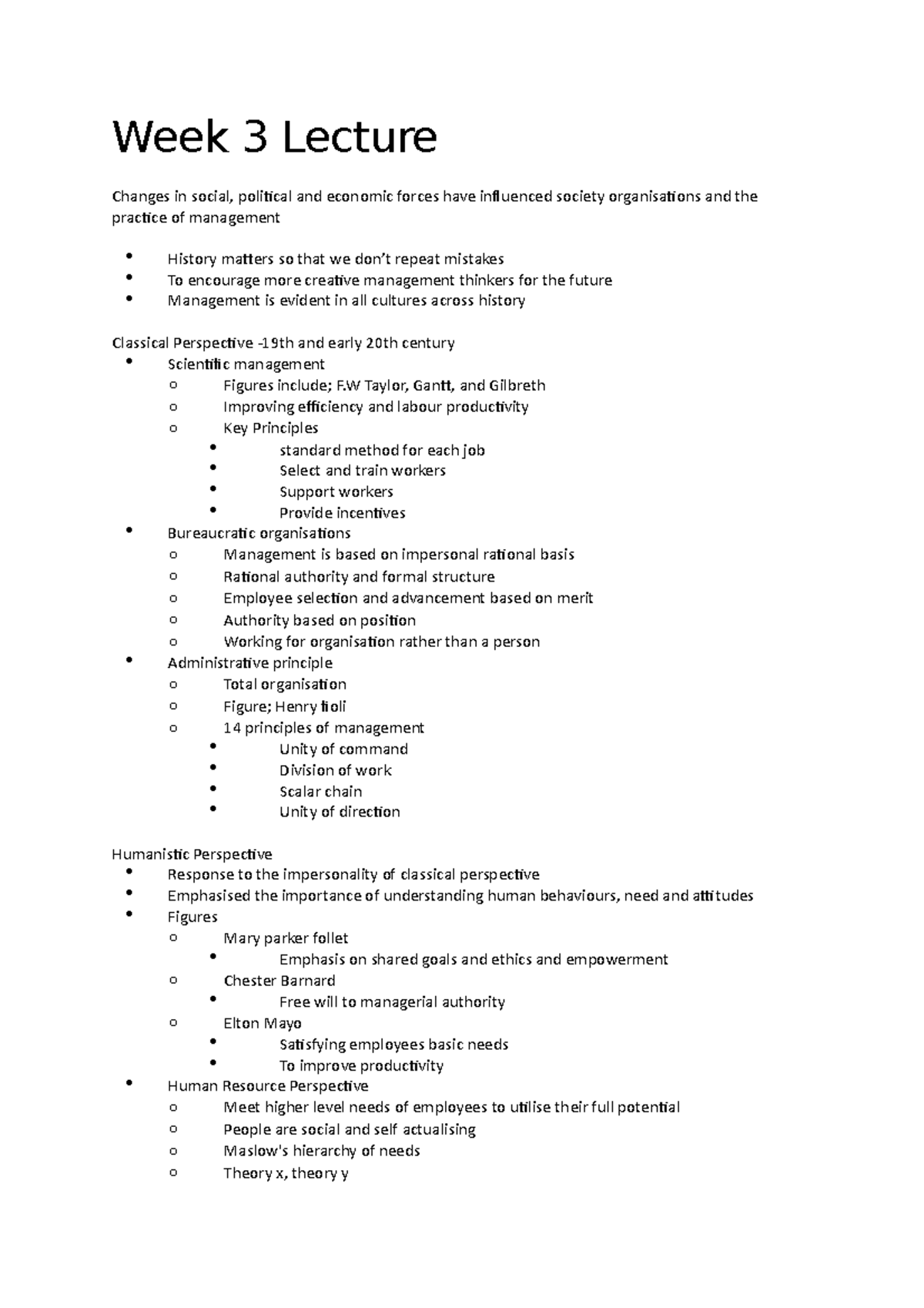 BSB115 Week 3 Lecture Notes - Week 3 Lecture Changes in social ...