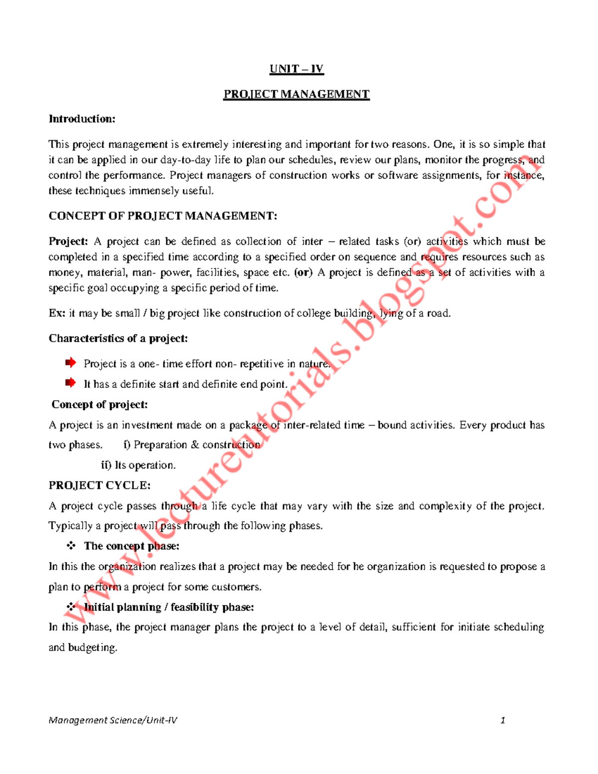 UNIT-4 - it will useful to c.s.e students - UNIT – IV PROJECT ...