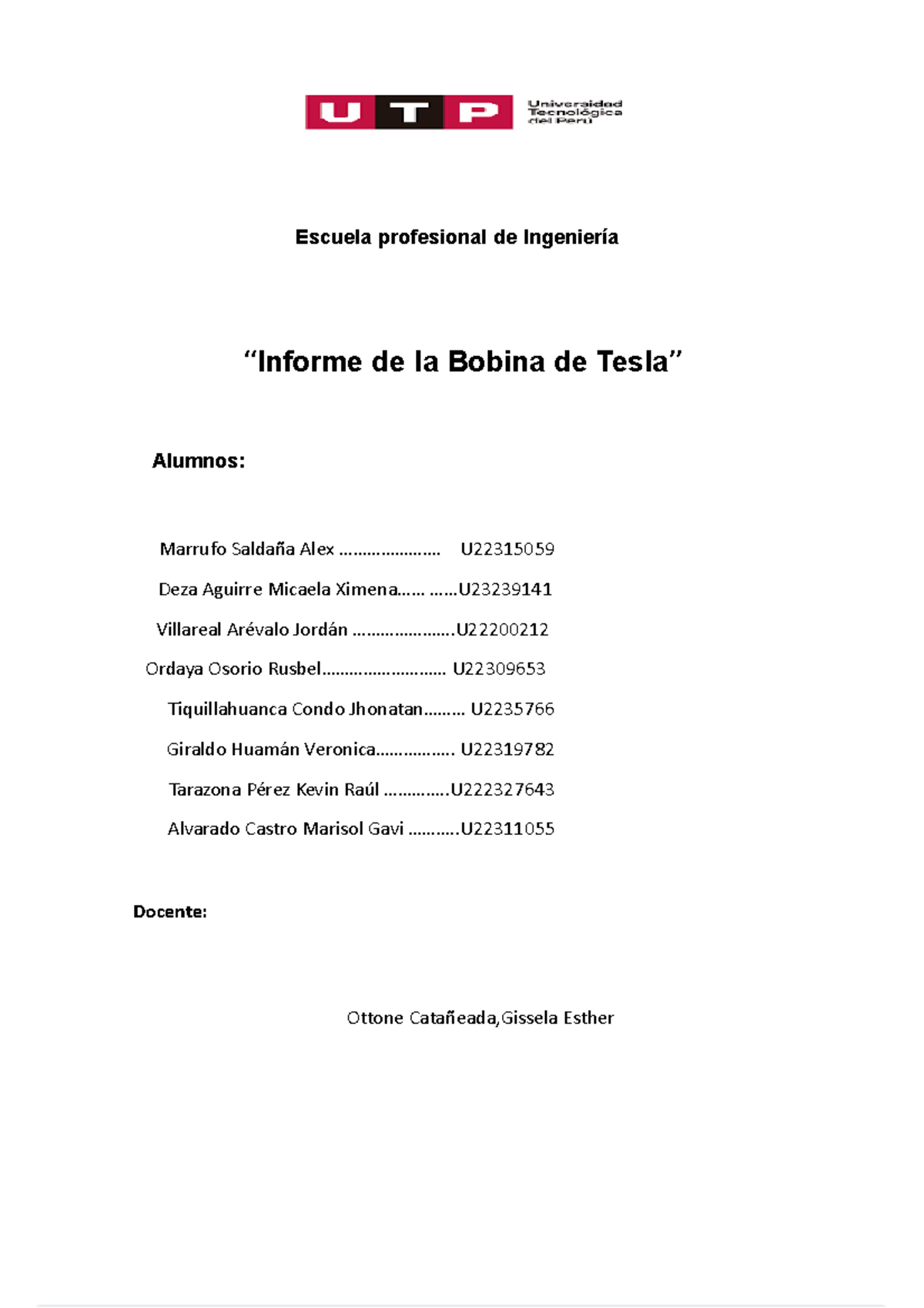 Avance caf 2 1 - dadadd - Escuela profesional de Ingeniería “Informe de ...