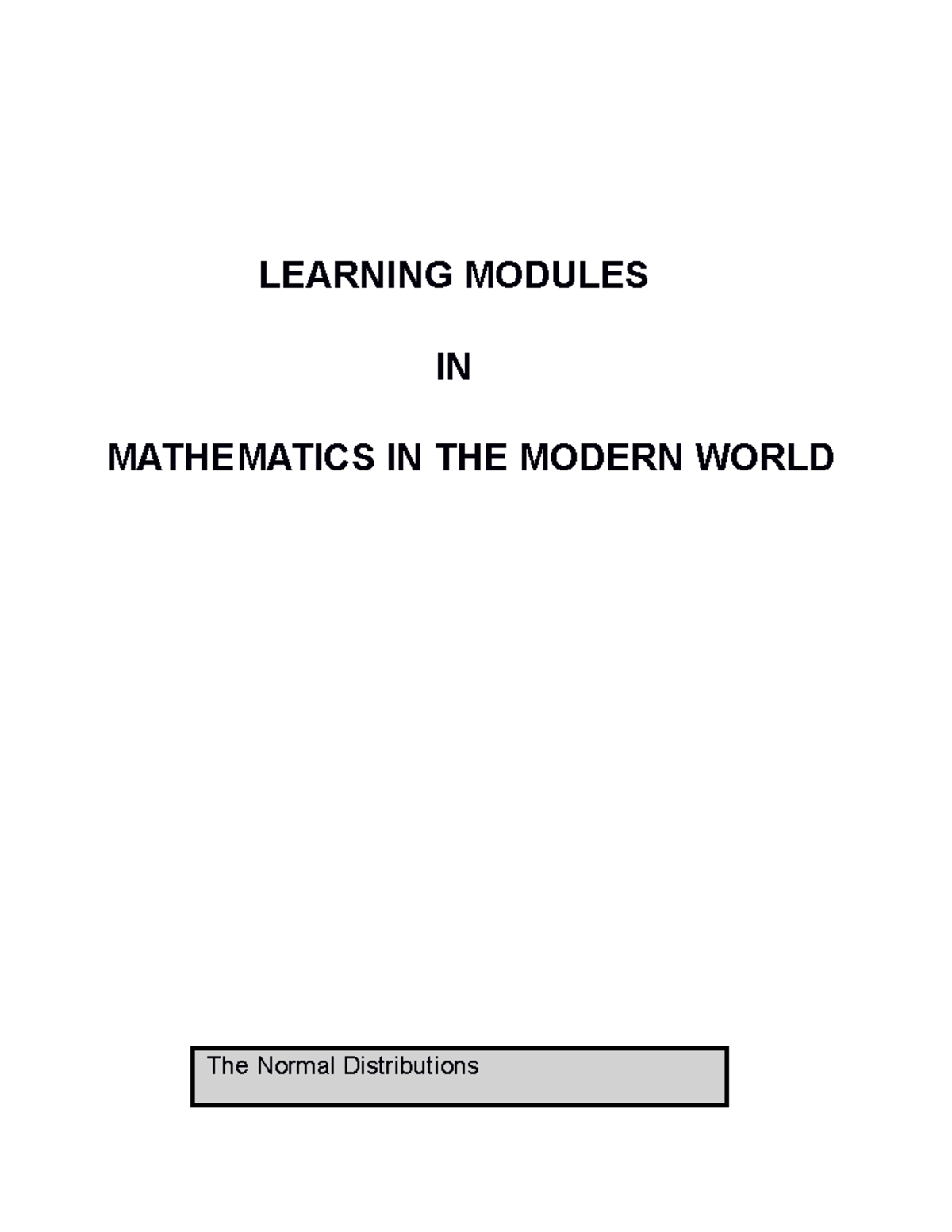 GEd 102 - Mathematics in the Modern World 35 - LEARNING MODULES IN ...