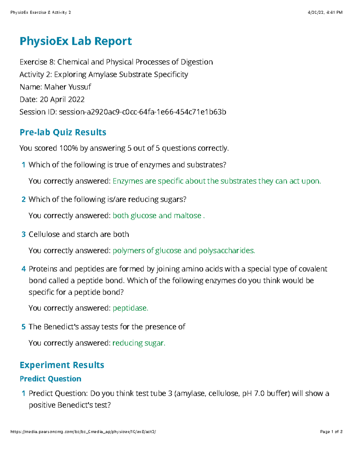 Physio Ex Exercise 8 Activity 2 - pearsoncmg/bc/bc_0medi PhysioEx Lab ...