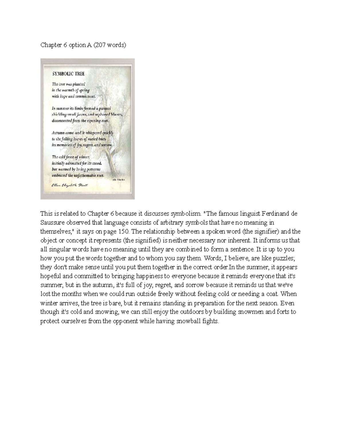 Chapter 6&7 reflection - Chapter 6 option A (207 words) This is related ...