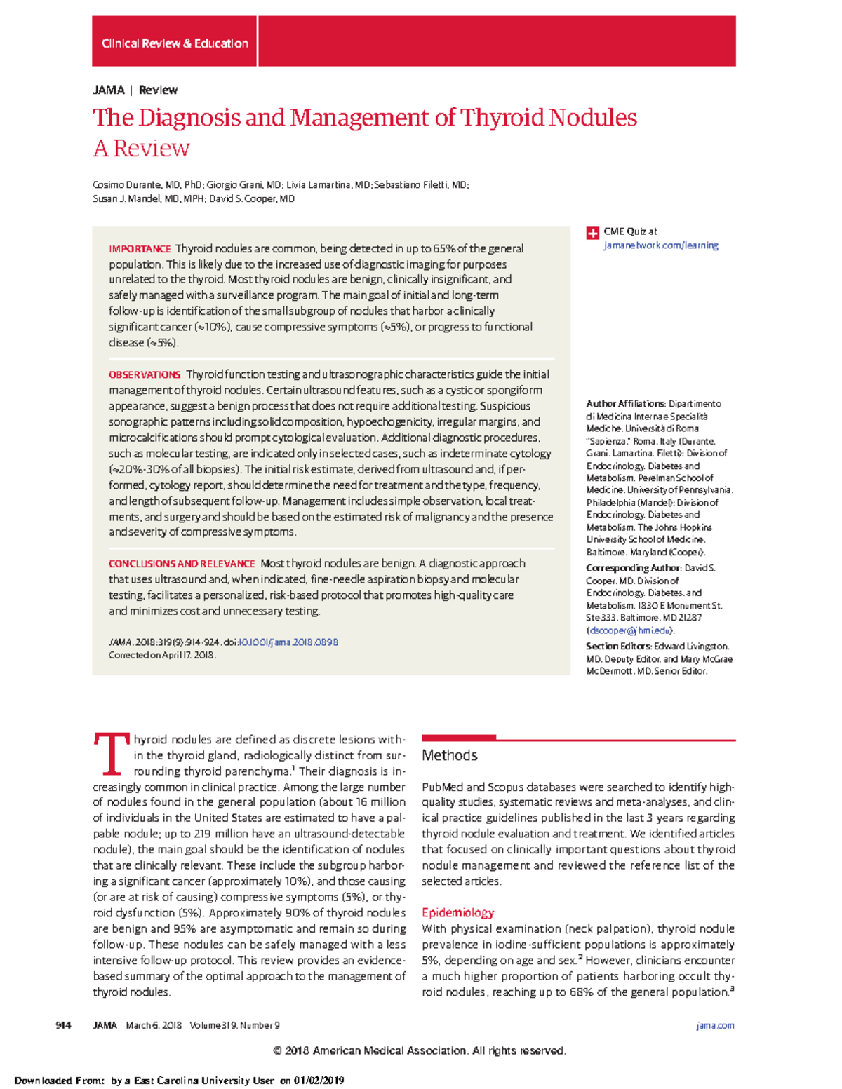 Nodulo tiroideo - NOTAS - The Diagnosis and Management of Thyroid ...