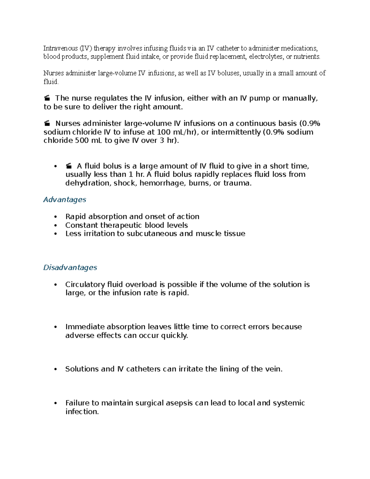 Intravenous - notes - Intravenous (IV) therapy involves infusing fluids ...