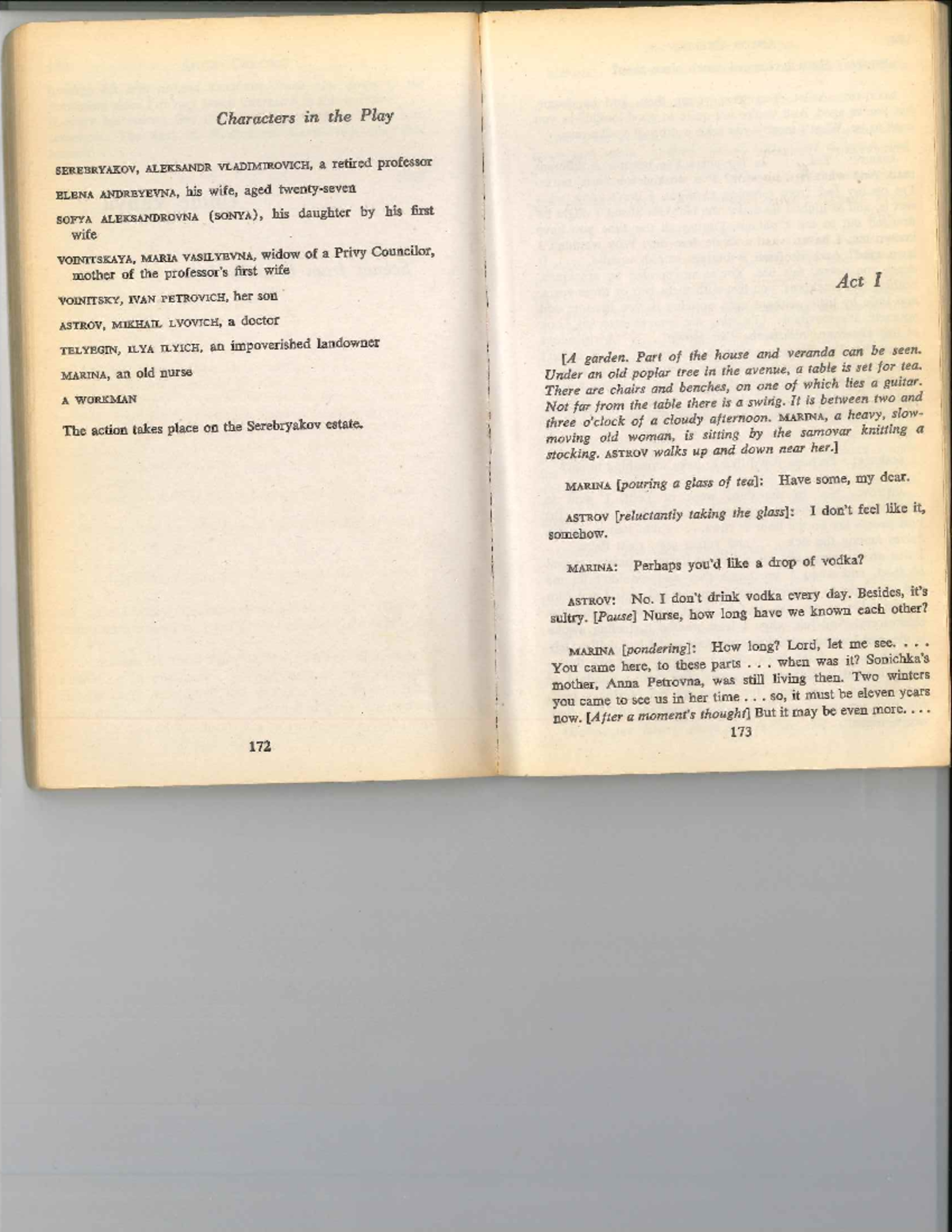 Uncle Vanya Script - THEA 3300 - Studocu