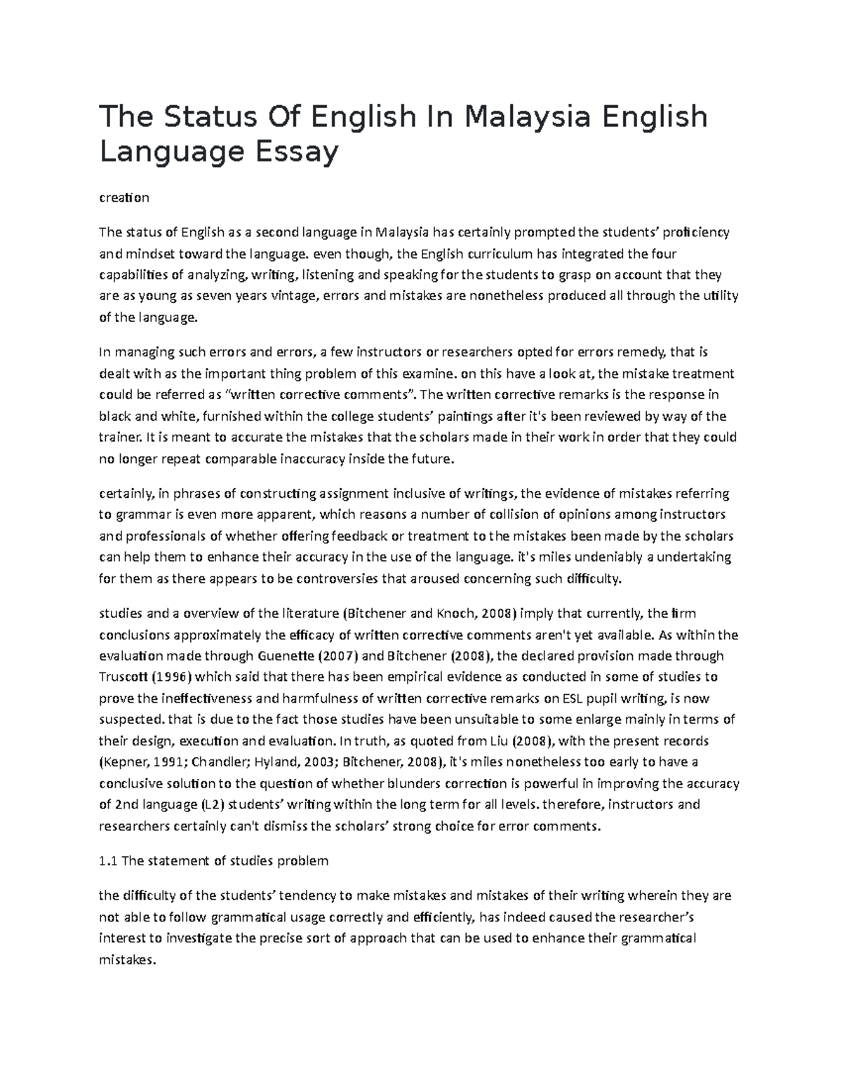 The Status Of English In Malaysia English Language Essay - The Status ...